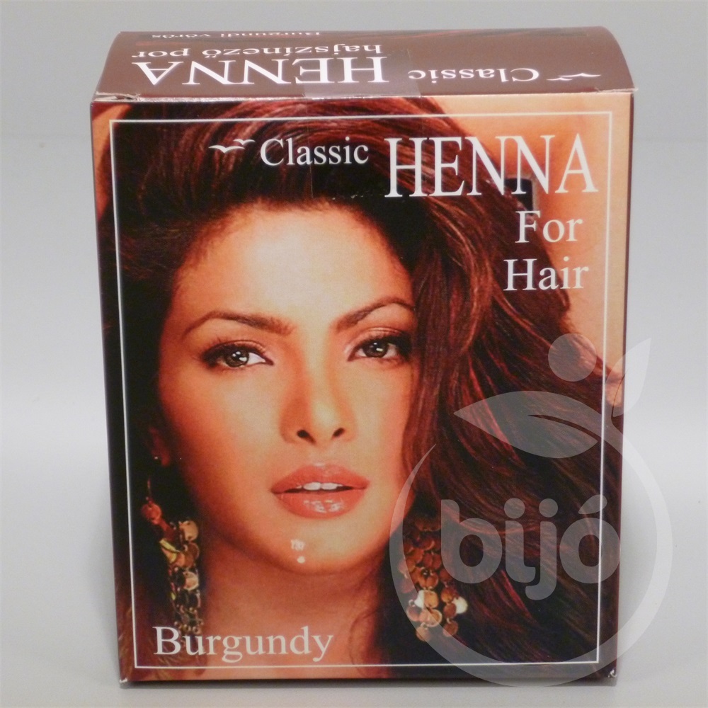 Classic Henna hajszínező por burgundi vörös 100 g - Webáruház - bijo.hu